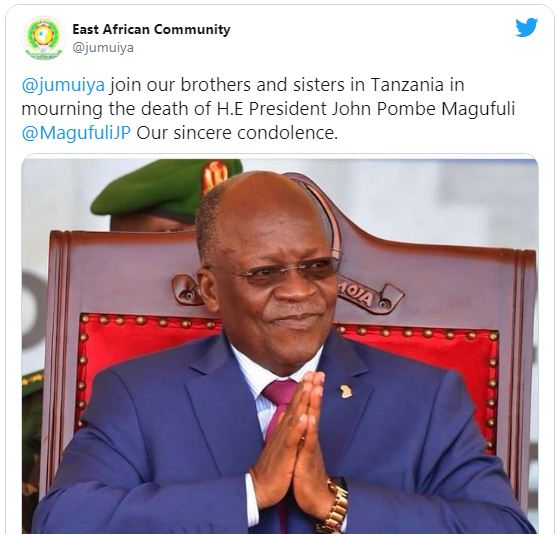 Urupfu rwa Dr John Pombe magufuri bwababaje umuryango wa Afurika y ...