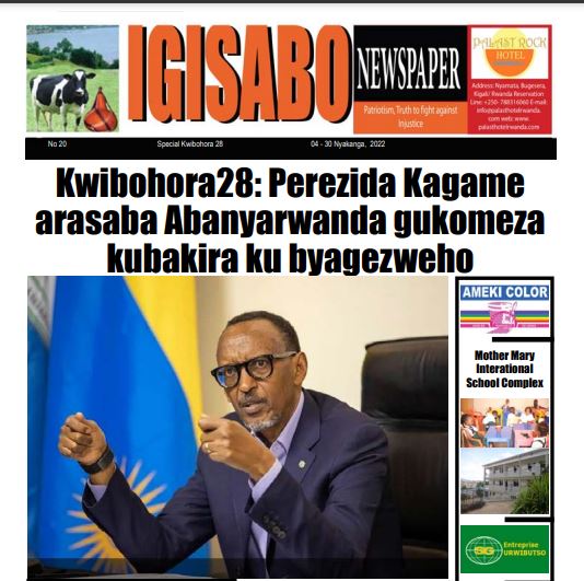 Ikinyamakuru IGISABO vol 20 cyasohotse: Special Kwibohora 28 – igisabo.rw