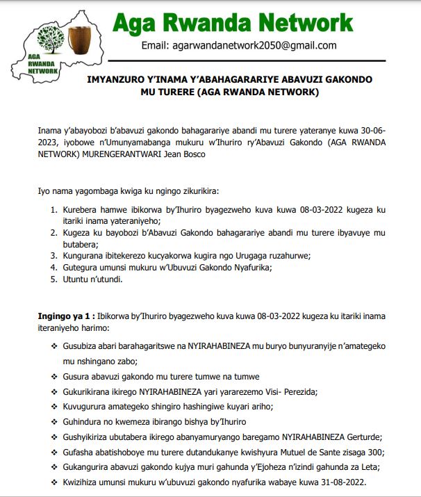 IMYANZURO Y’INTEKO RUSANGE Y’ABAVUZI GAKONDO YO KU WA 30 KAMENA 2023 ...